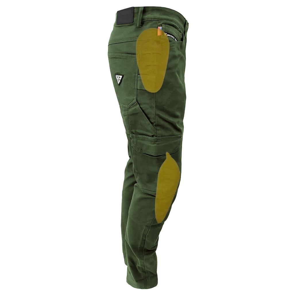 Straight Leg Cargo Pants - Army Green with Pads | Build Kit Boards