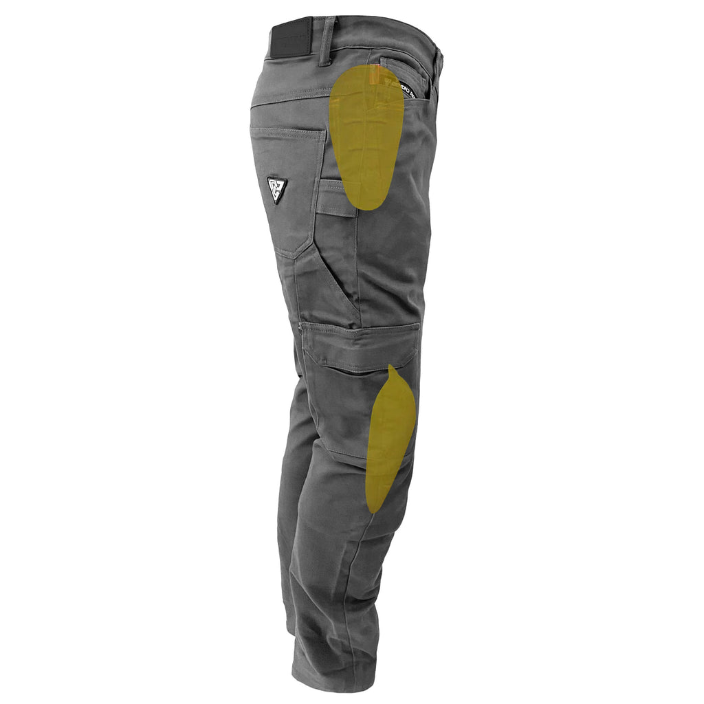 Relaxed Fit Cargo Pants - Grey with Pads | Build Kit Boards