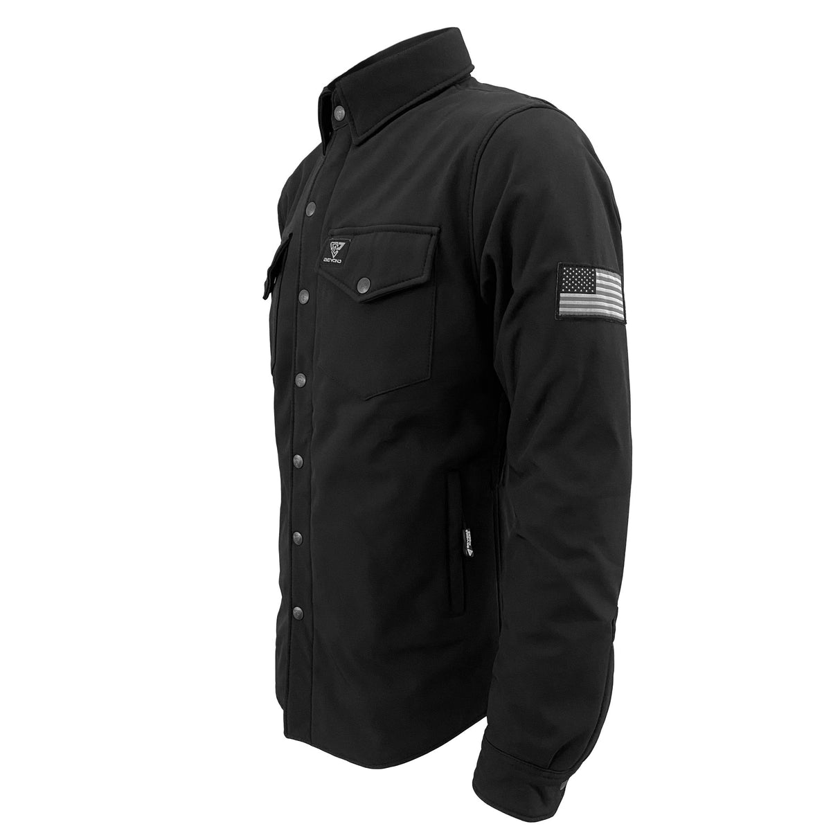 Protective SoftShell Winter Jacket for Men - Black Matte with Pads ...